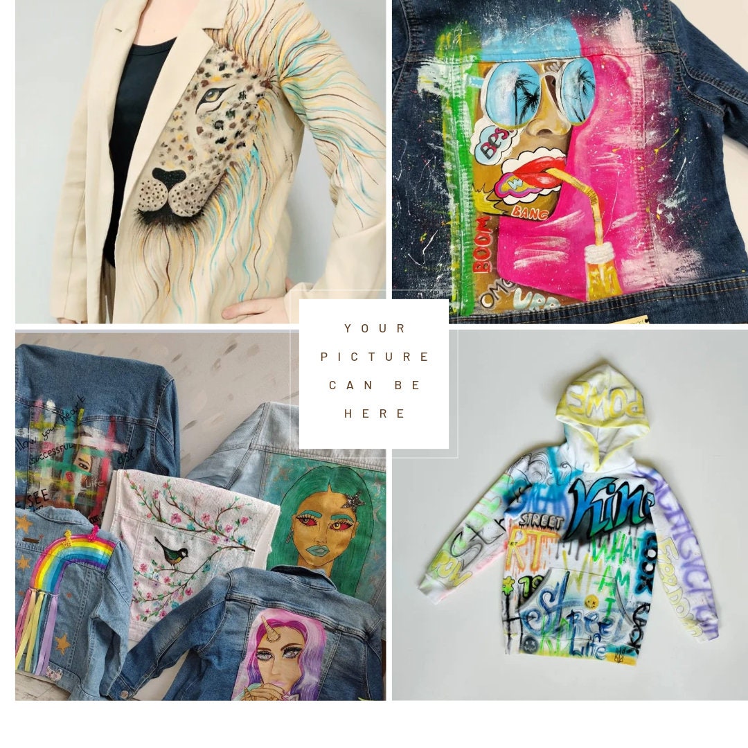 Hand-painted Denim Jacket, Customized Jacket Painting, Custom Clothing ...