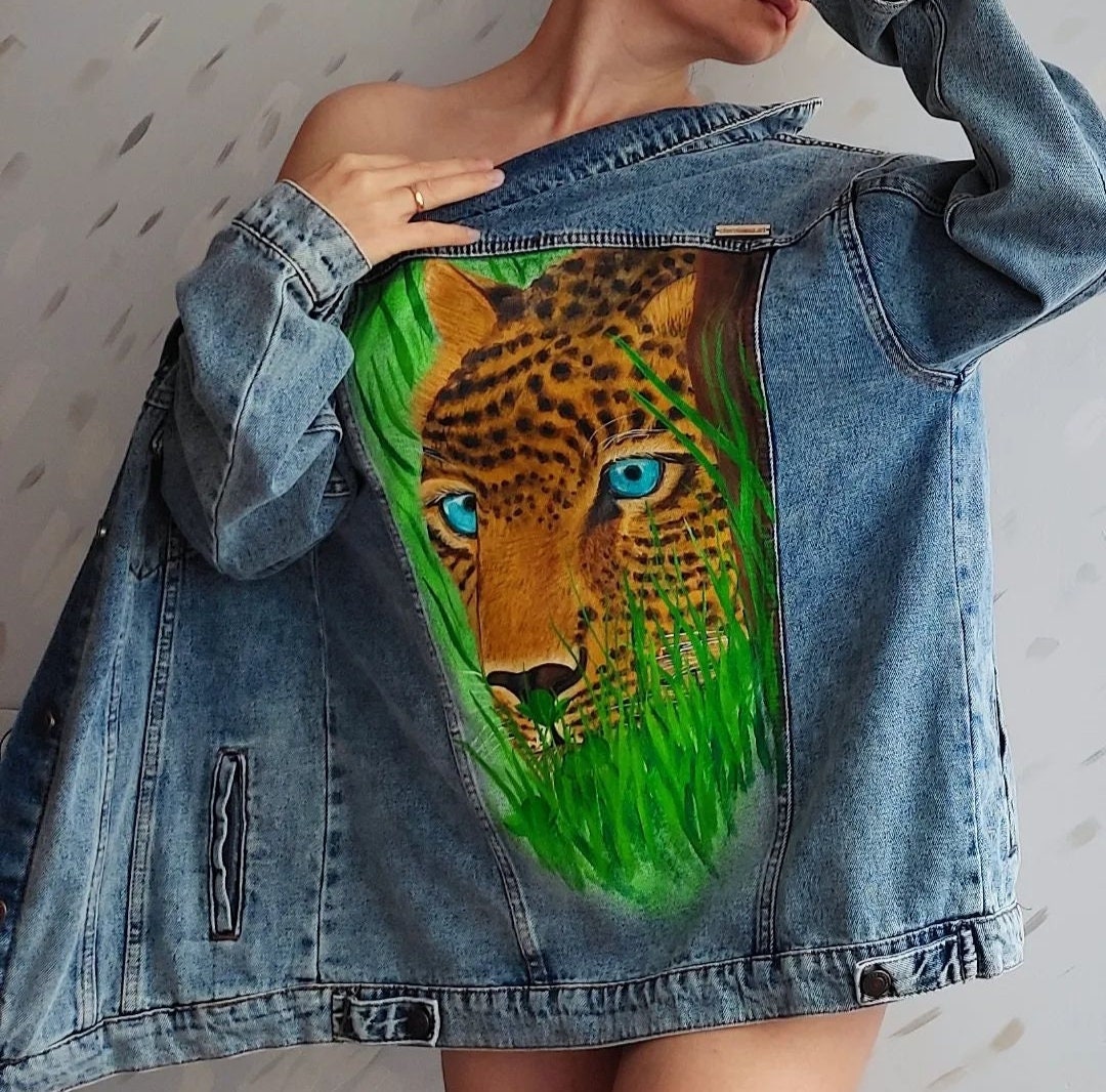 Hand-painted Denim Jacket, Customized Jacket Painting, Custom Clothing ...