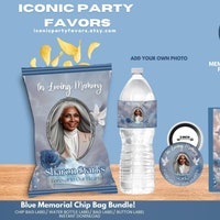 Funeral Chip Bag Label, Memorial Chip Bag, Blue Clouds Theme, Clouds ...