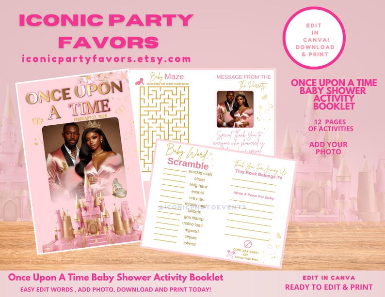 Once Upon A Time Baby Shower Activity Booklet (digital Download) - Etsy