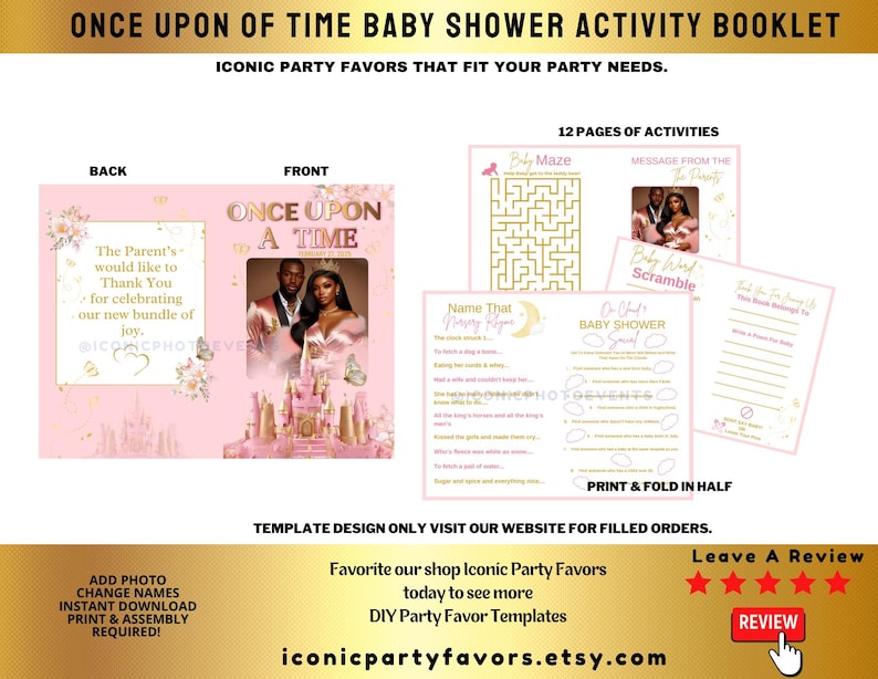 Once Upon A Time Baby Shower Activity Booklet (digital Download) - Etsy