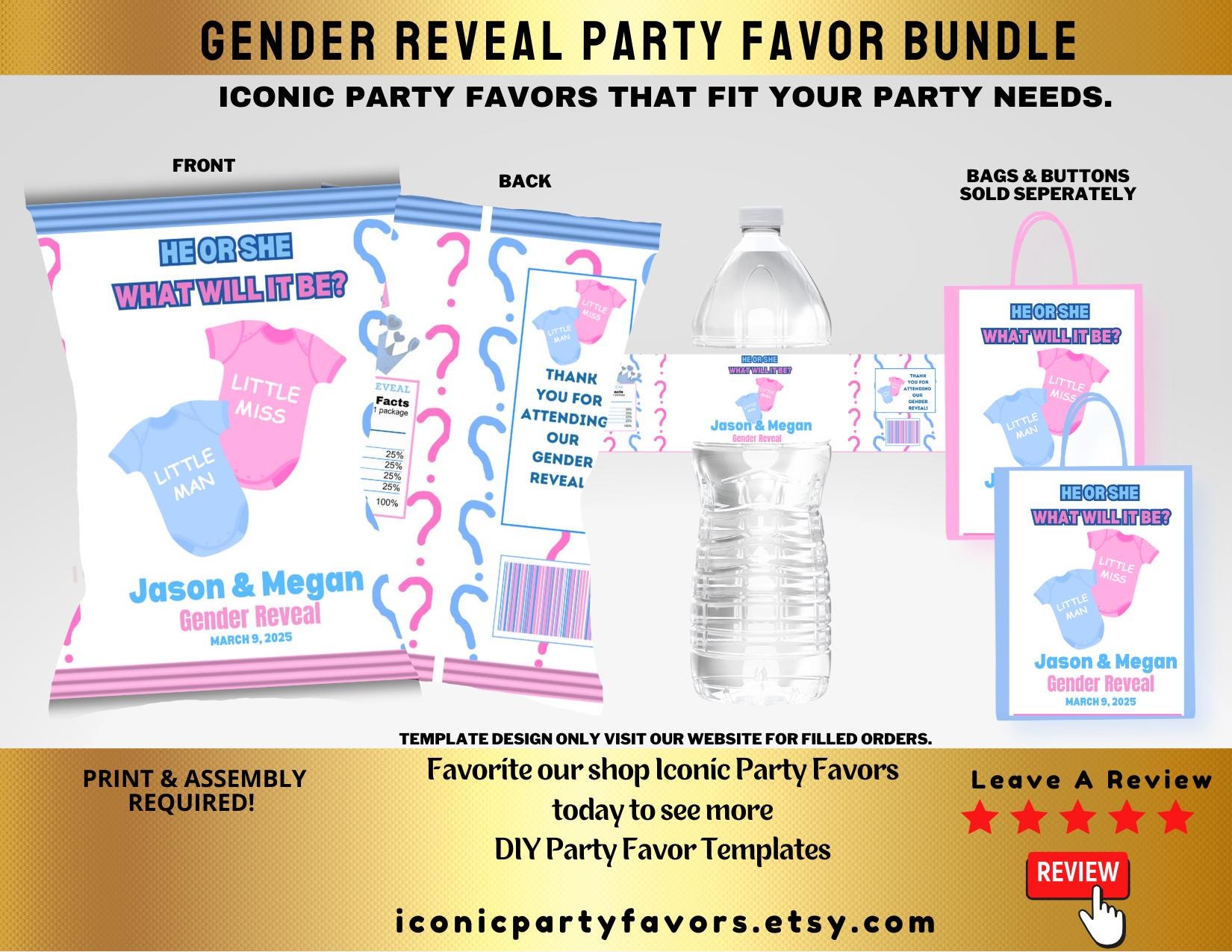 Gender Reveal Party Bundle/ Gender Reveal Ideas /editable Gender Reveal ...