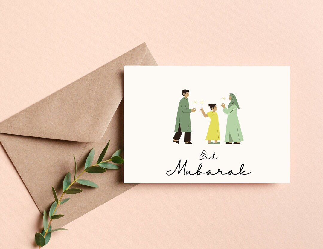 Personalized Eid Mubarak Greeting Cards, Eid Mubarak, Greeting Card ...