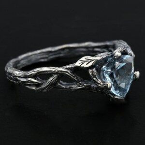 Unique Topaz Twig Ring, Sterling Silver Branch Engagement Ring With ...