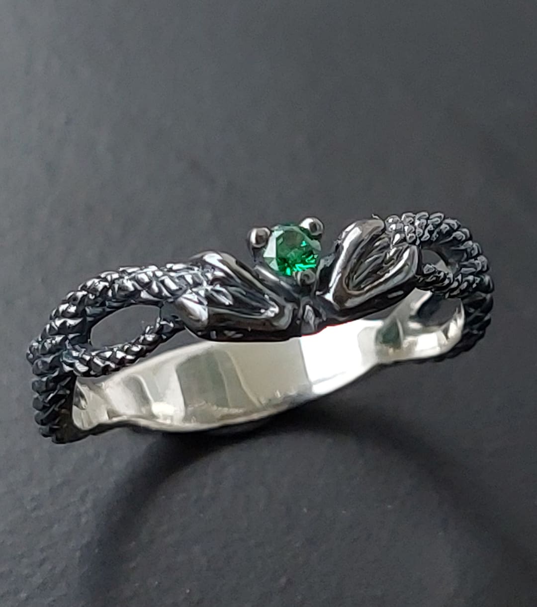 Exclusive Intertwined Serpent Ring - Engagement Ring - Sterling Silver ...
