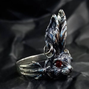 Silver Bunny Ring - Sterling Silver Rabbit Ring - Rabbit Lover Gift ...