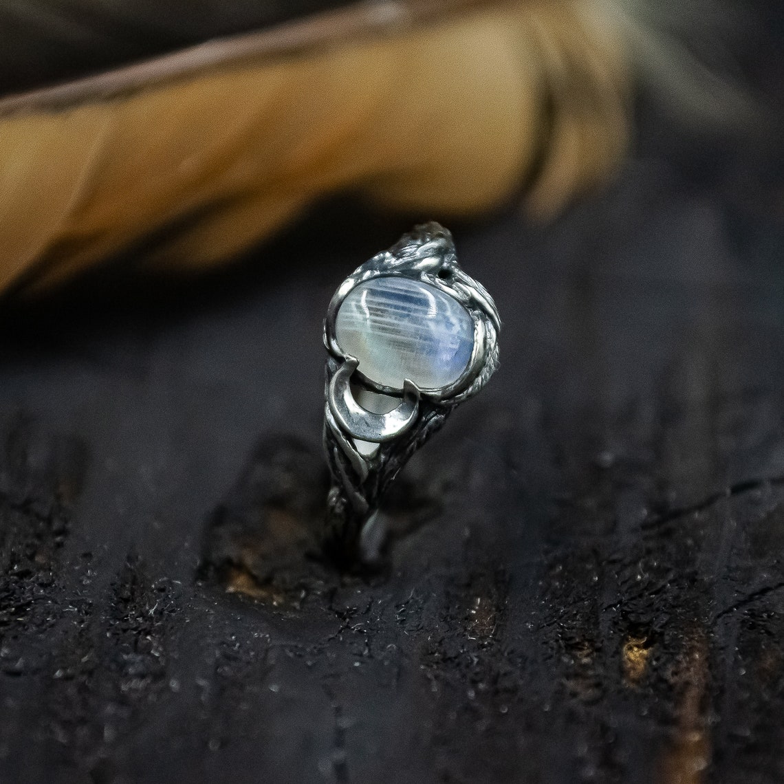 Silver Gothic Moonstone Ring | Elven Witch Jewelry, Fantasy, Woodland ...