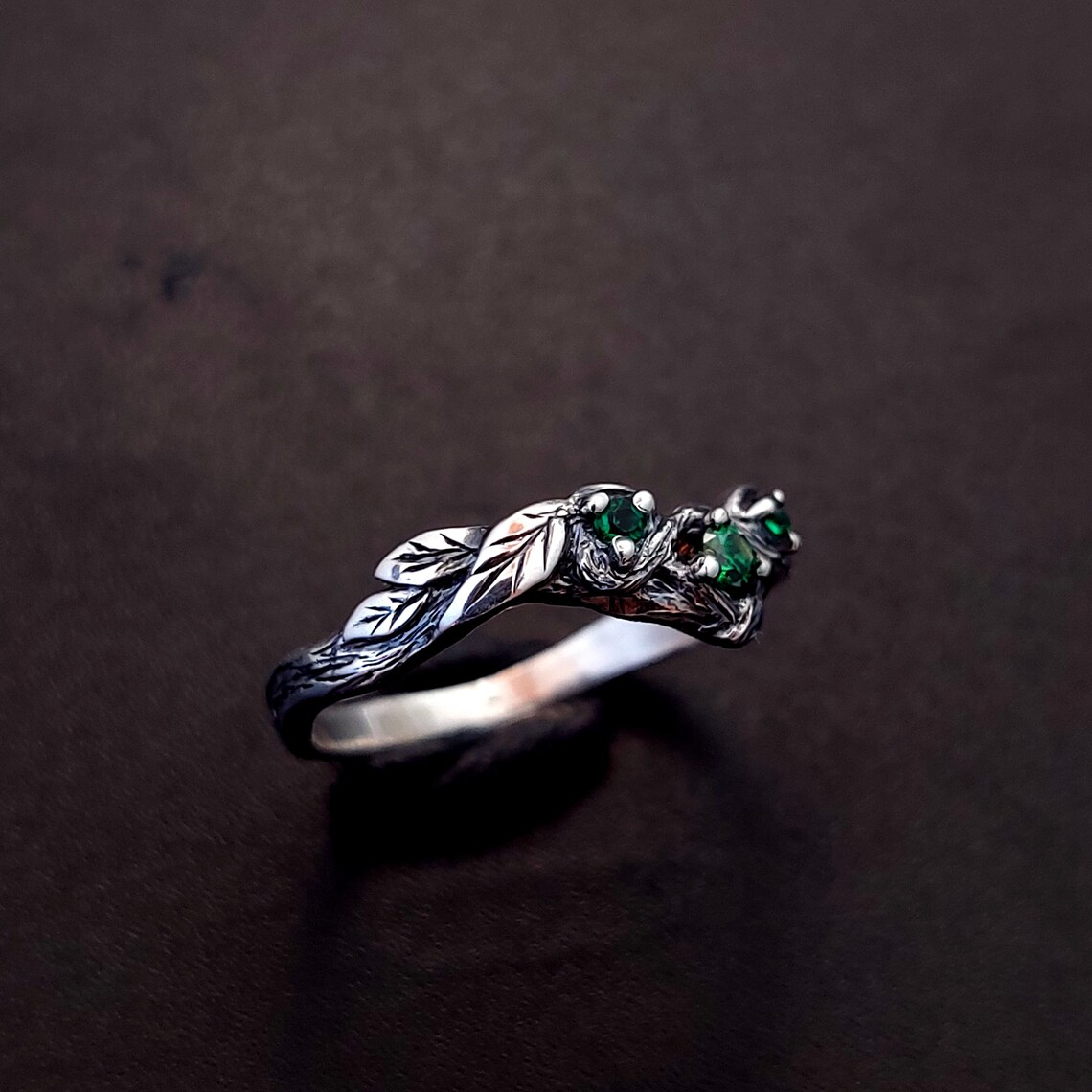 Art Deco Silver Tree Branch and Leaves Ring Statement Large - Etsy