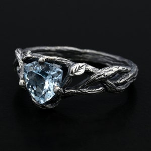 Unique Topaz Twig Ring, Sterling Silver Branch Engagement Ring With ...