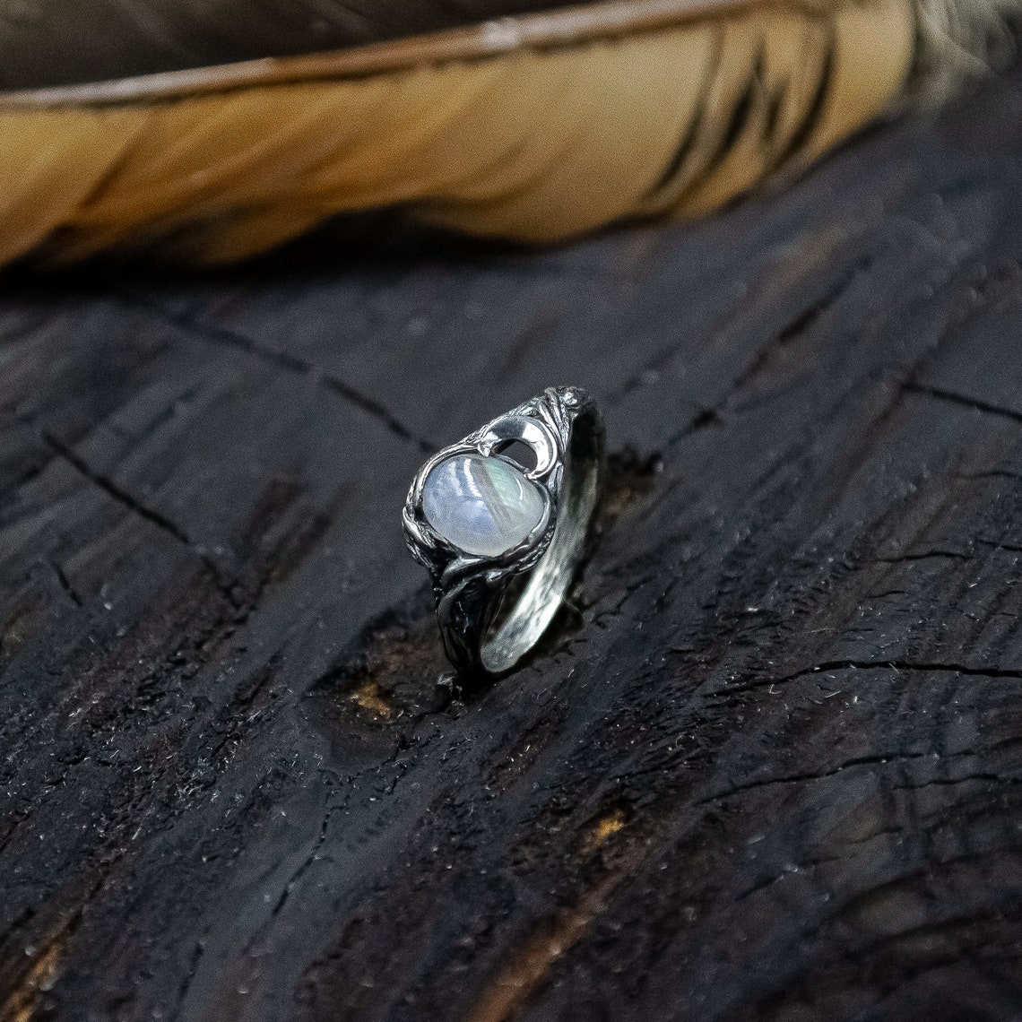 Silver Gothic Moonstone Ring | Elven Witch Jewelry, Fantasy, Woodland ...