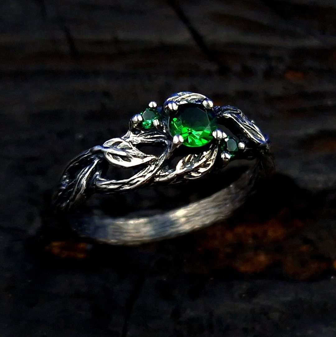 Exclusive Tree Leaf Ring - Women Wedding Bands - Sterling Silver ...