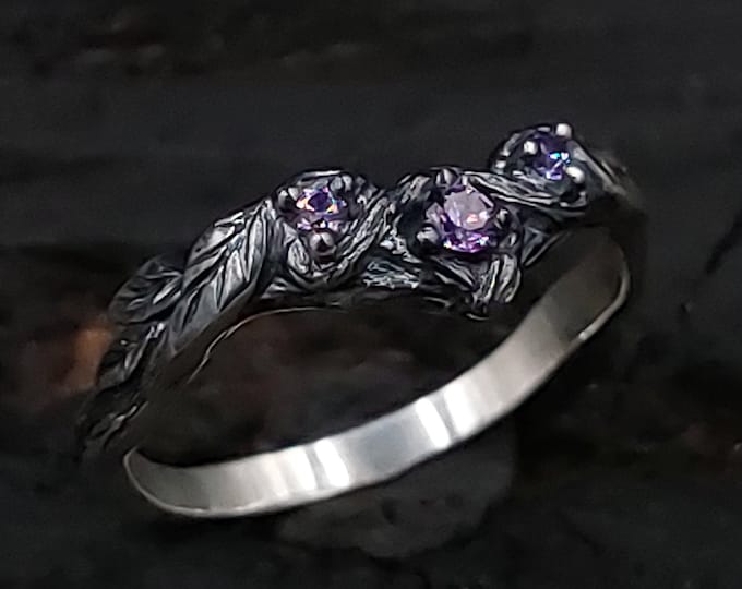 Dark Elven Silver Natural Stone Ring: Mystical Peridot Gemstone, Gothic ...
