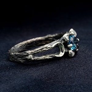 Mysterious Hecate and Topaz Ring - Ethereal Floral Moon Ring for ...
