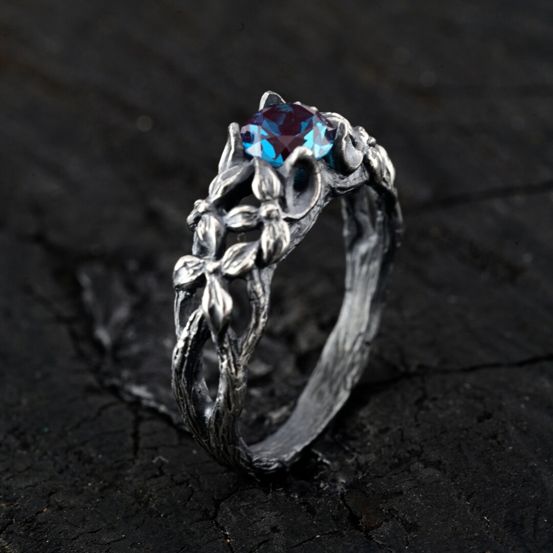 Viking Alexandrite Wedding Ring, Viking Ring for Women, Promise Ring ...