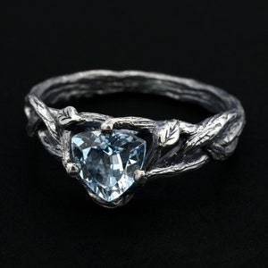 Unique Topaz Twig Ring, Sterling Silver Branch Engagement Ring With ...