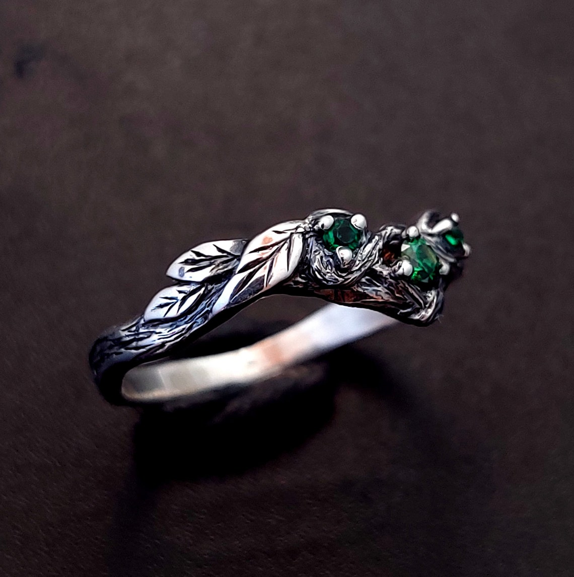Engagement Forest Silver With Magics to Stones and Leaves - Etsy