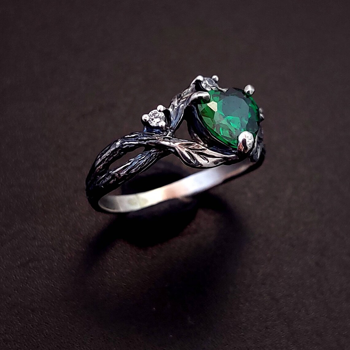 Vintage Style Engagement Ring Sterling Silver Branch - Etsy