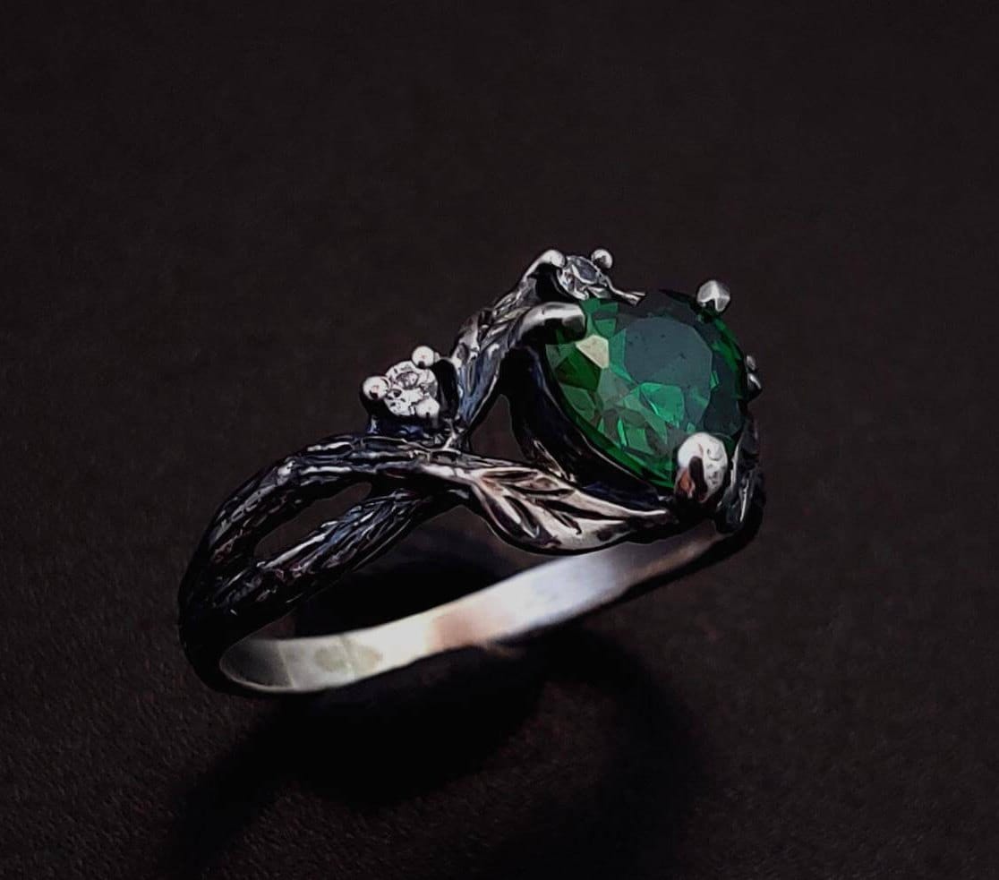 Vintage Style Engagement Ring Sterling Silver Branch - Etsy