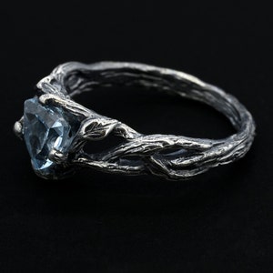Unique Topaz Twig Ring, Sterling Silver Branch Engagement Ring With ...