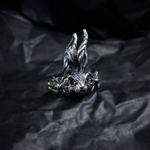 Silver Bunny Ring Sterling Silver Rabbit Ring Rabbit Lover - Etsy