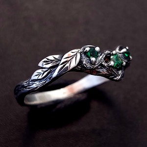 Unique Branch Ring, Branch and Leaves Engagement Ring, Tree Bark Ring ...