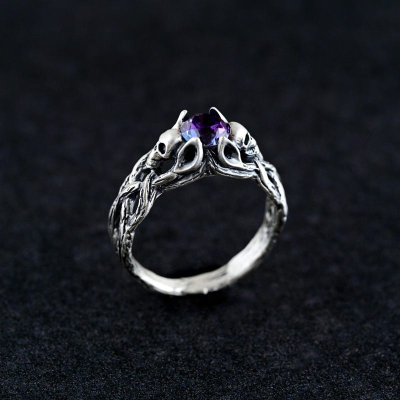 Alexandrite Ring Skull - Etsy UK