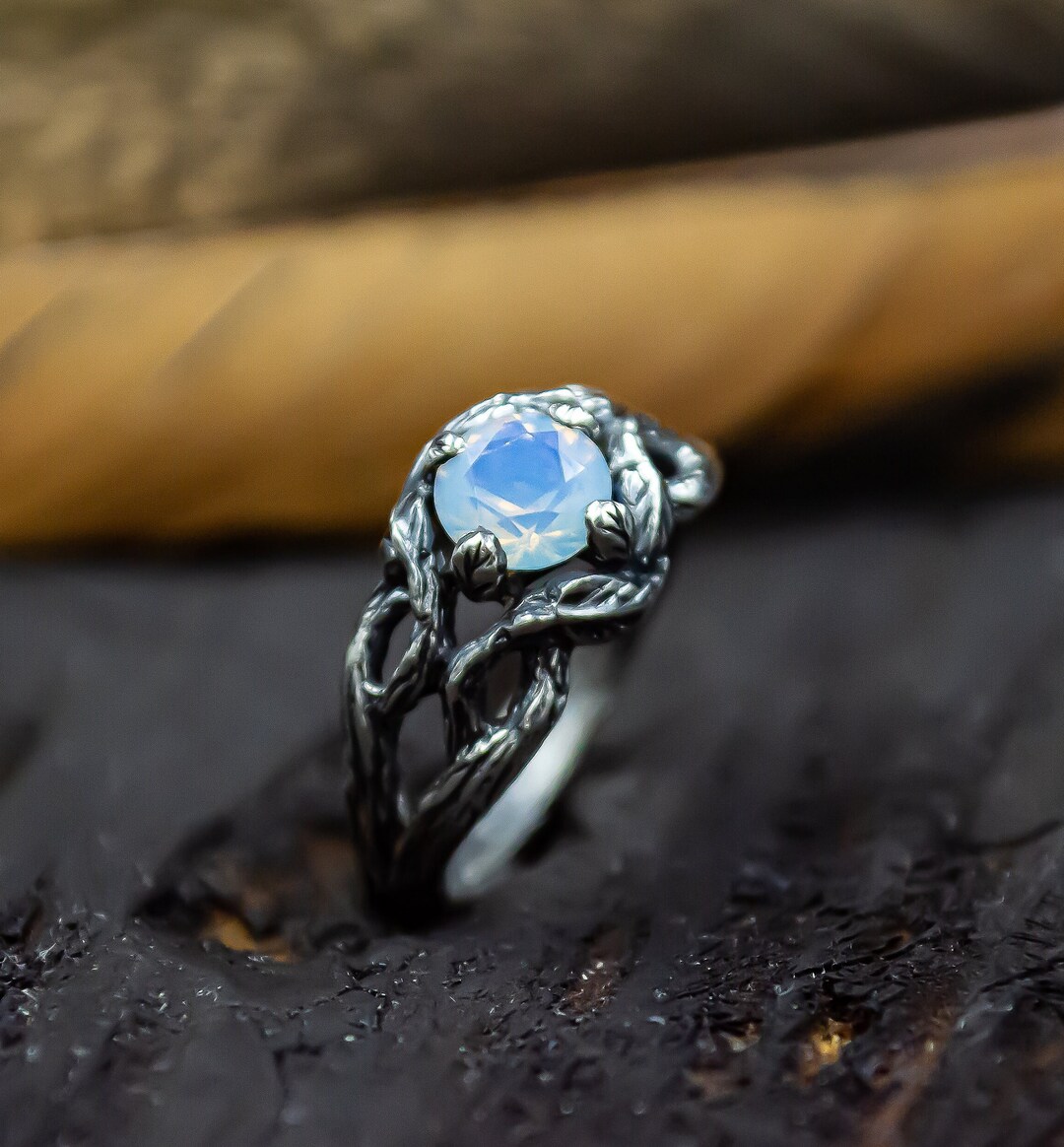 Silver Gothic Ring, Moonstone Elven Ring, Witch Ring, Elven Jewelry ...