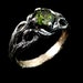 Elven Peridot Wedding Ring, Elven Engagement Ring, Dark Elven Silver ...