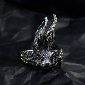 Silver Bunny Ring - Sterling Silver Rabbit Ring - Rabbit Lover Gift ...