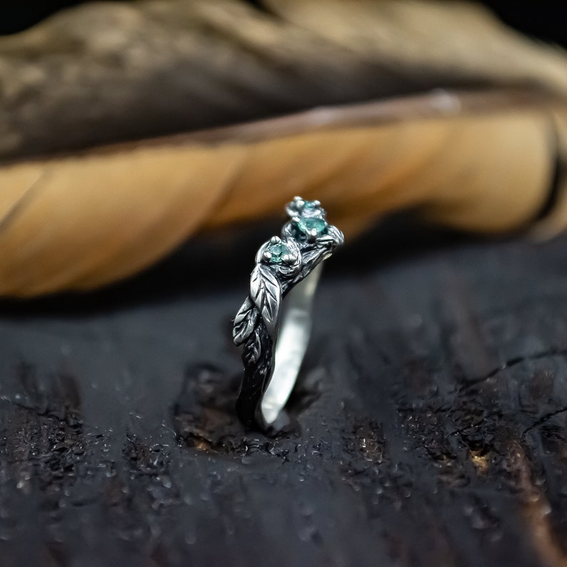 Elven Emerald Wedding Ring Elven Engagement Ring Dark Elven - Etsy