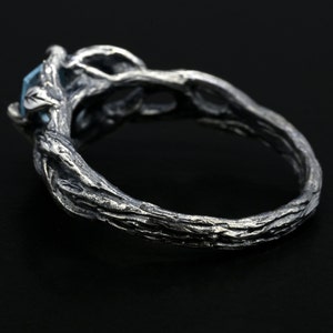 Unique Topaz Twig Ring, Sterling Silver Branch Engagement Ring With ...