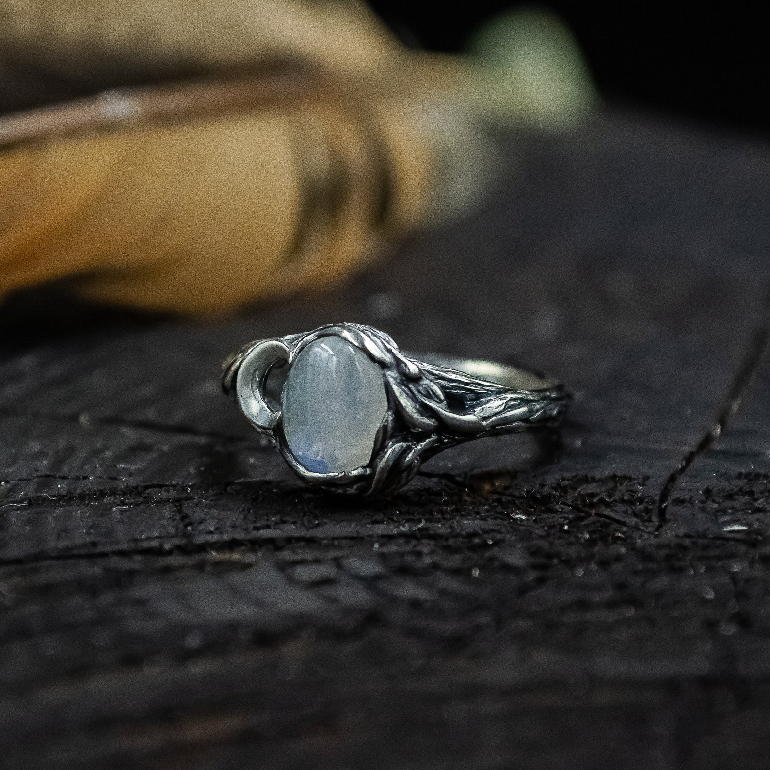 Silver Gothic Moonstone Ring | Elven Witch Jewelry, Fantasy, Woodland ...