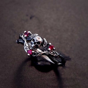 Witch Ring Skeleton Ring Dainty Skull Ring Sterling - Etsy