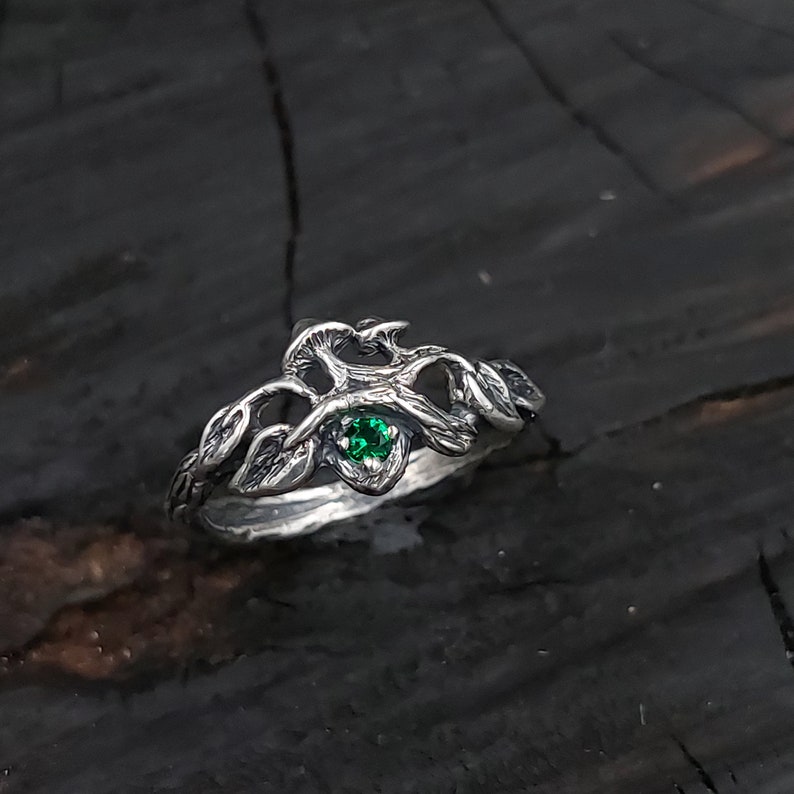 Art Deco Silver Tree Branch and Leaves Ring Statement Large - Etsy