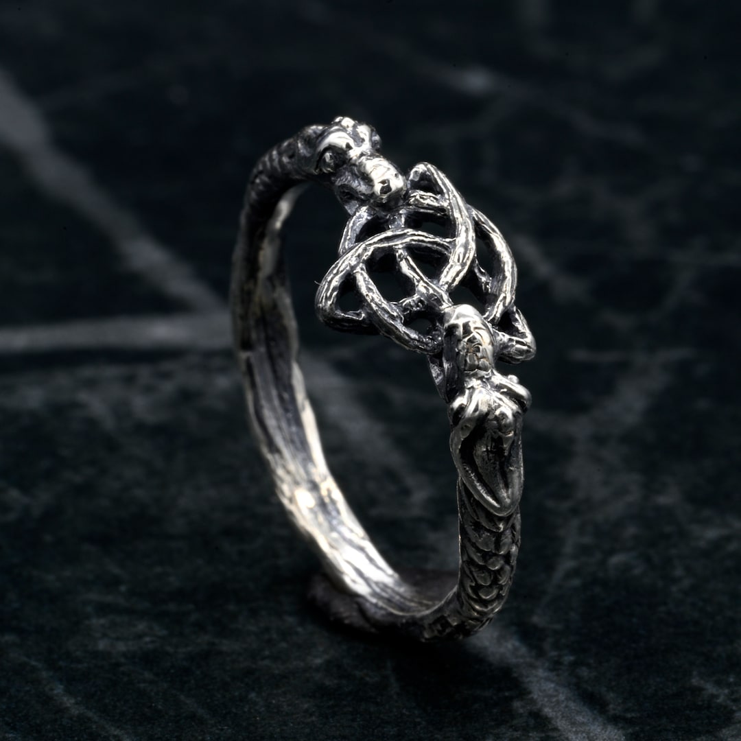 Celtic Dragon Ring, Celtic Ring, Promise Ring, Silver Boho Ring, Irish ...
