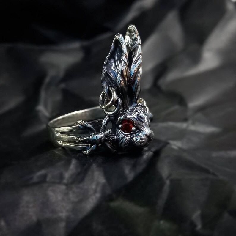 Silver Bunny Ring Sterling Silver Rabbit Ring Rabbit Lover - Etsy