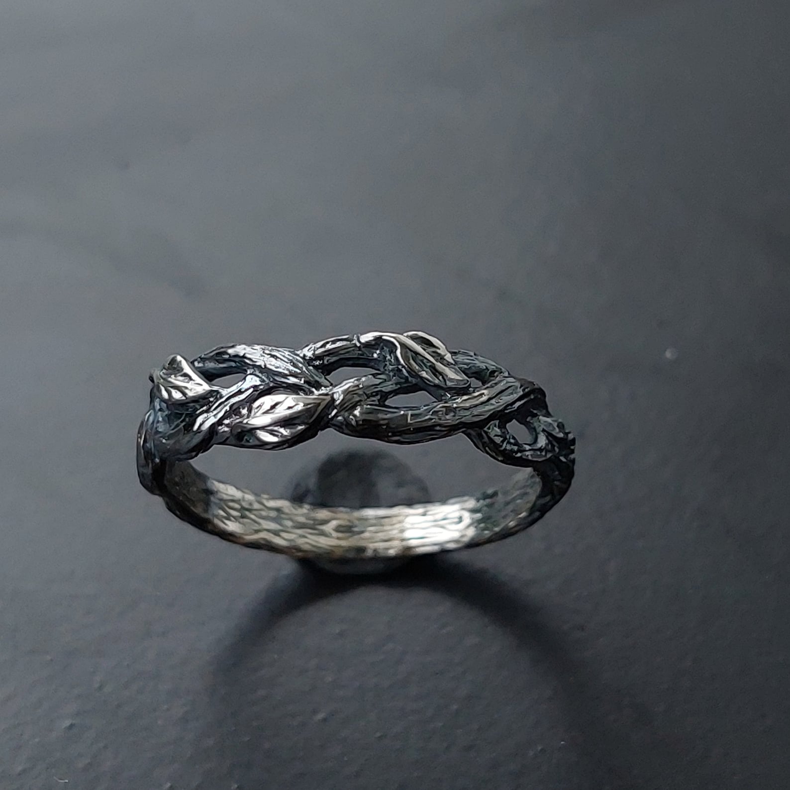 Elven Wedding Ring Elven Engagement Ring Dark Elven Silver - Etsy