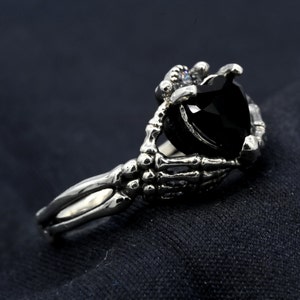 Sterling Silver Dark Gothic Ring, Gothic Engagement Ring, Goth Promise ...