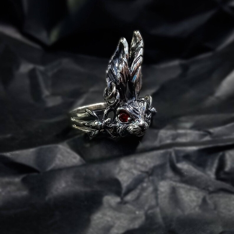 Silver Bunny Ring Sterling Silver Rabbit Ring Rabbit Lover - Etsy