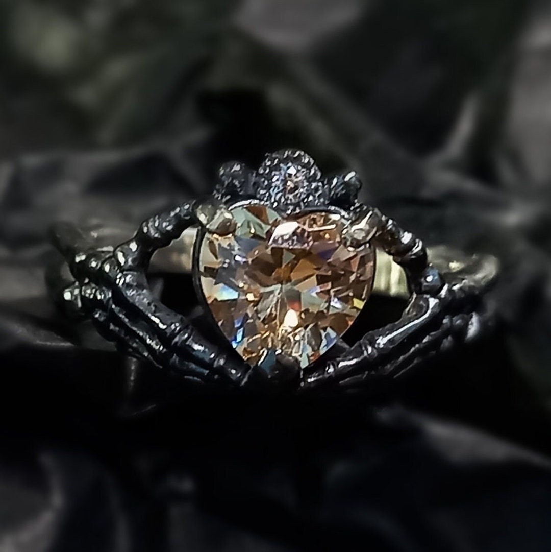 Love to Death Ring - Dark Gothic Sterling Silver Ring - Engagement Ring ...