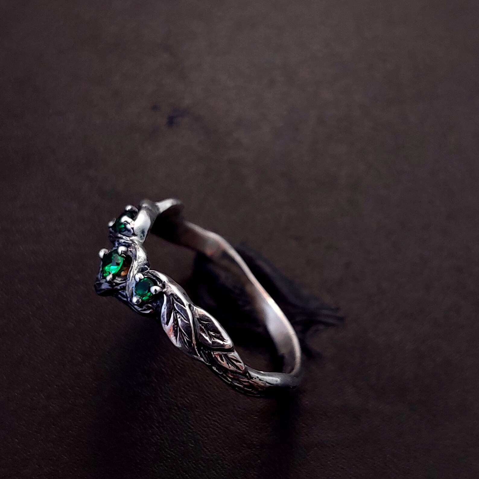 Art Deco Silver Tree Branch and Leaves Ring Statement Large - Etsy