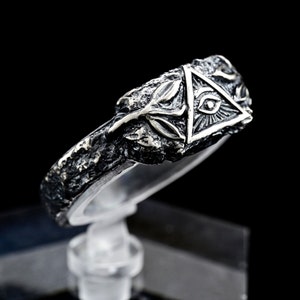 Mystical All-seeing Eye Ring - Sterling Silver Triangle Design ...