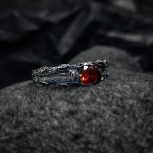 Branch Ring in Silver, Twisted Branch Engagement Ring, Small Branch ...