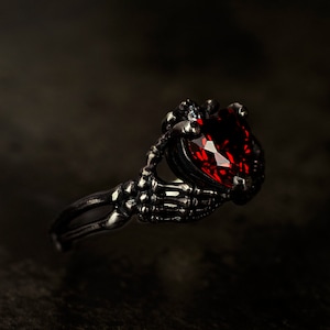 Sterling Silver Dark Gothic Ring, Gothic Engagement Ring, Goth Promise ...