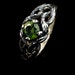 Elven Peridot Wedding Ring, Elven Engagement Ring, Dark Elven Silver ...