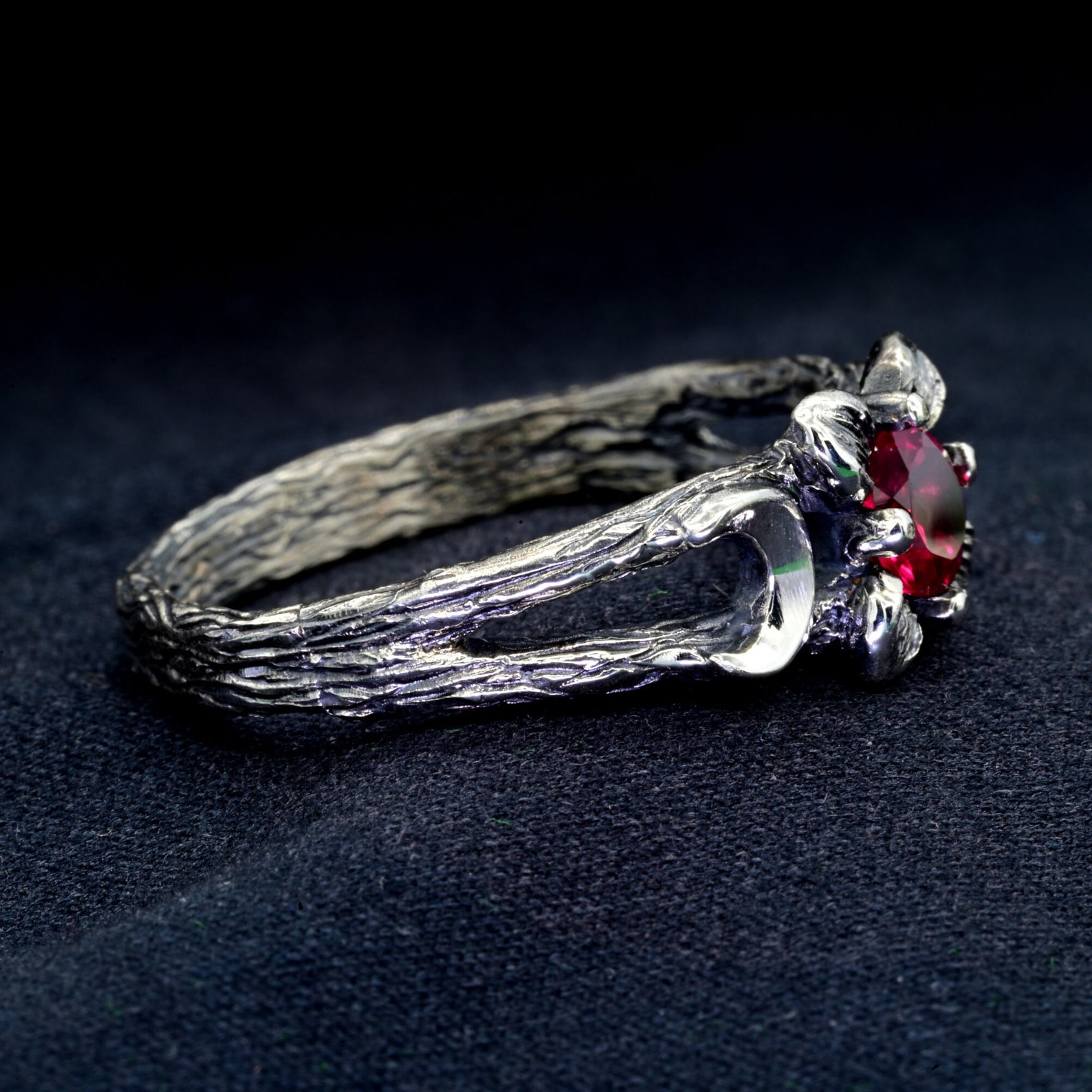 Moon Ring Sterling Silver, Ruby Ring, Ruby Jewelry, Engagement Ring ...