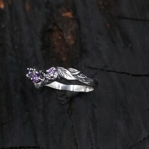 Twig Engagement Ring With, Branch Ring, Birthstone Silver Ring, Unique Women’s Ring, Nature ...