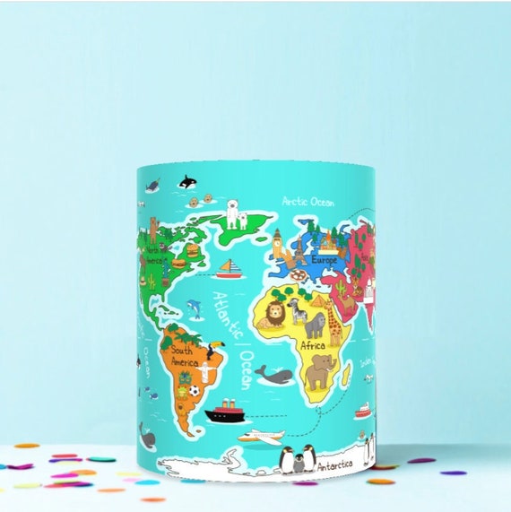 World Map Print Wrap Around Edible Cake Topper Icing Sheet - Etsy Australia