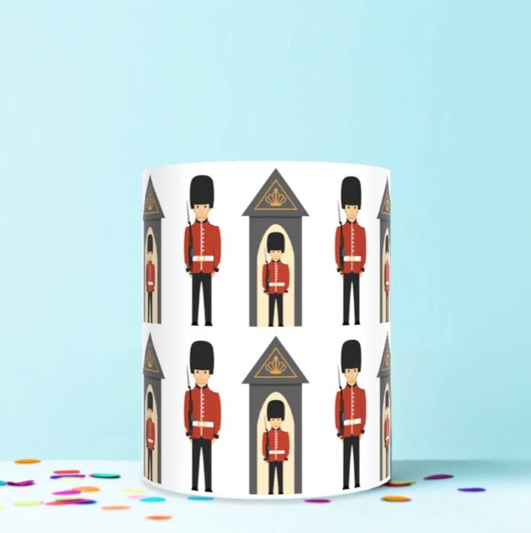 London Beefeater Guard Coronation King Charles Seamless Pattern Print ...