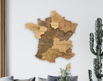 Wooden Map France - Etsy